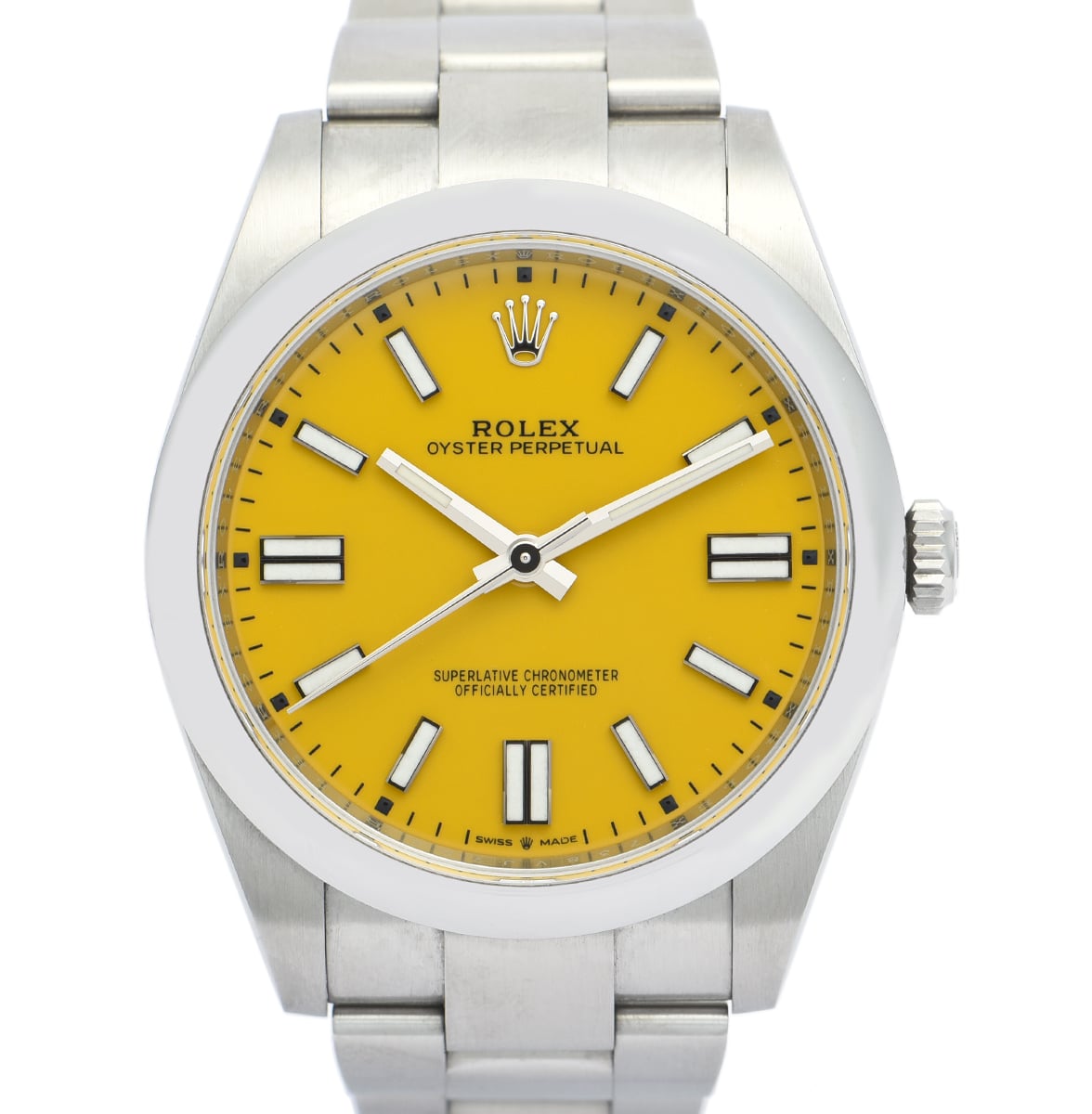 rolex oyster perpetual 124300 yellow - Gioielleria Bonanno