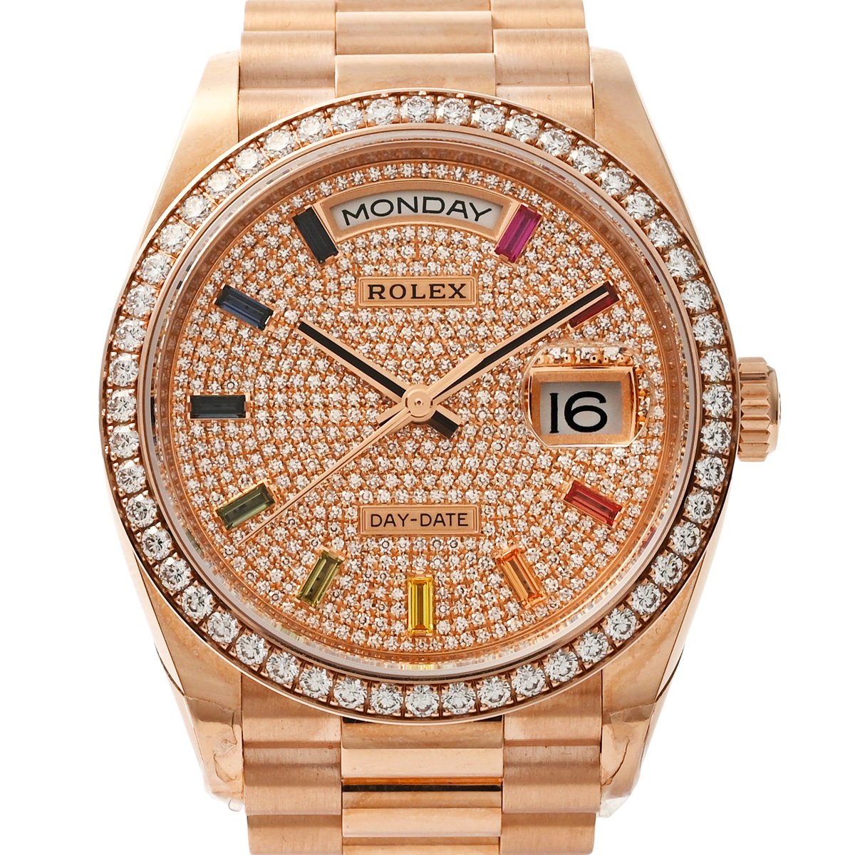 Rolex Day-Date 36 Rainbow President 128345RBR - Bonanno Jewelers