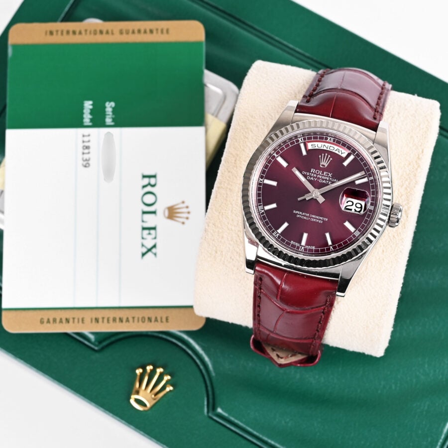 Rolex Day-Date 36 118139 Cherry Dial Fullset - Bonanno Jewelers