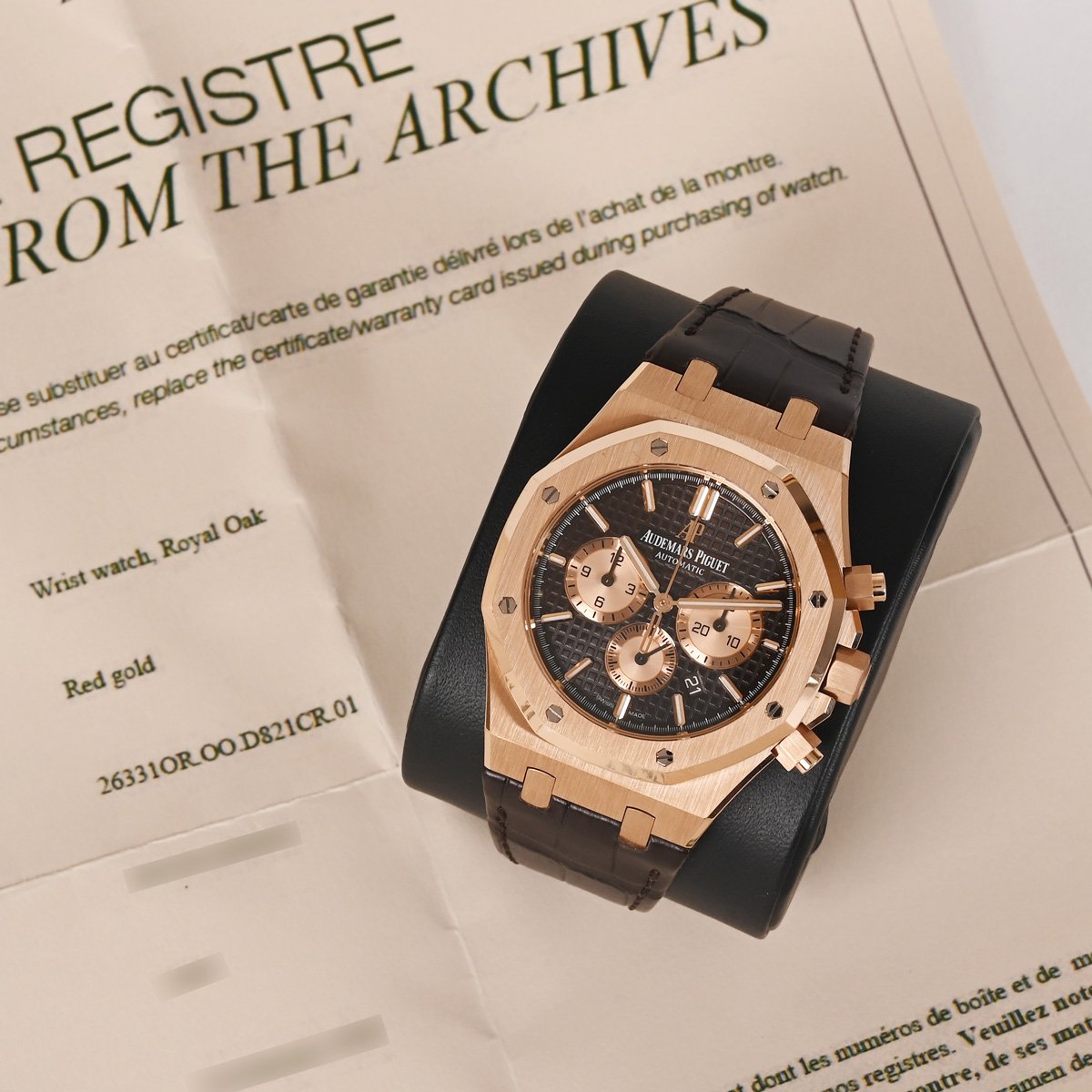 Audemars Piguet Royal Oak Chronograph Chocolate 26331OR with extract ...